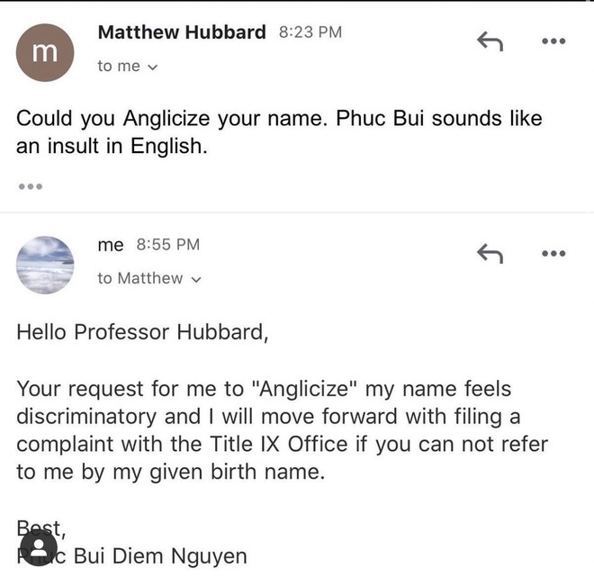 US Professor Tells Vietnamese-American Student to Anglicize Her Name ...